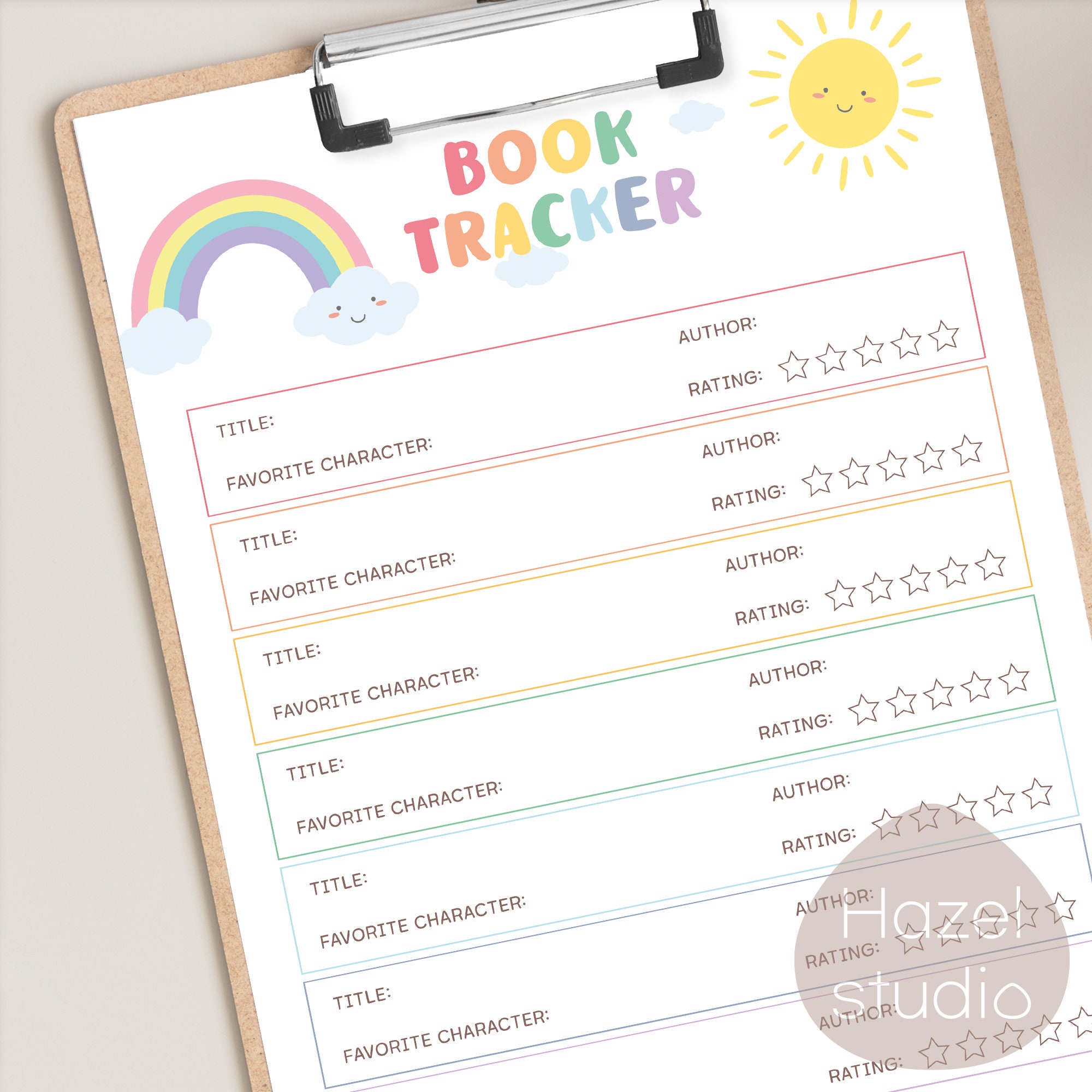 Rainbow Reading Log Book Tracker for Kids Reading Challenge - Etsy UK