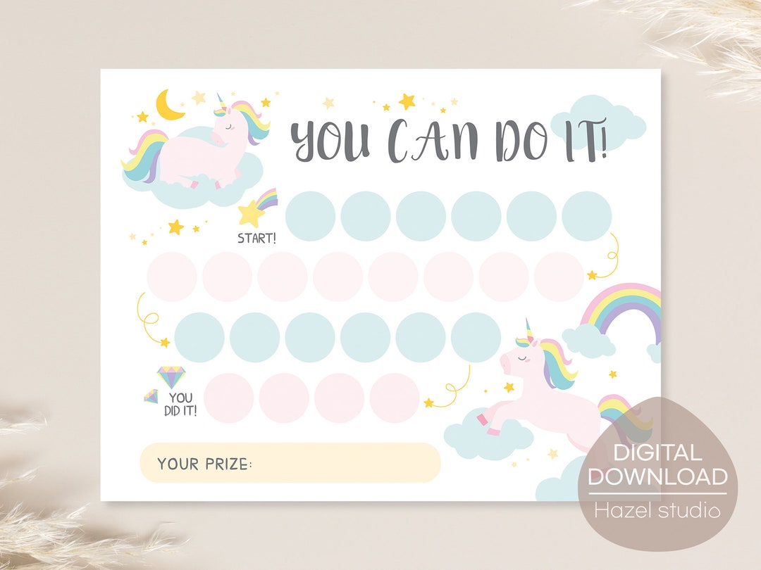 Unicorn Reward Chart, Rainbow Behavior Chart, Chore Chart, Toddler ...