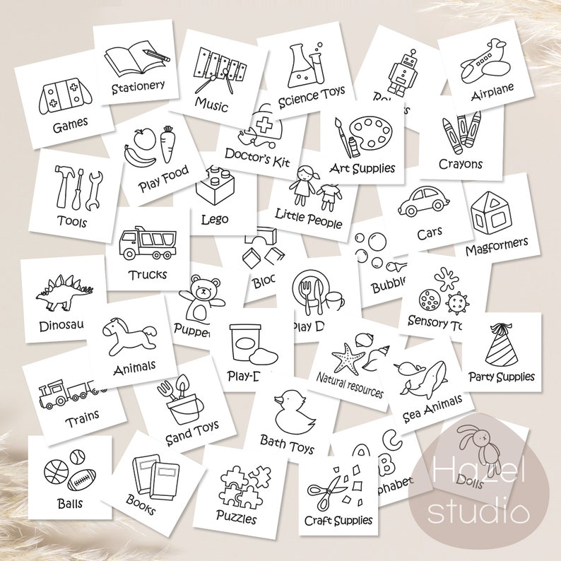 Kids Toy Room Storage Labels Organization 36 Labels Kids | Etsy