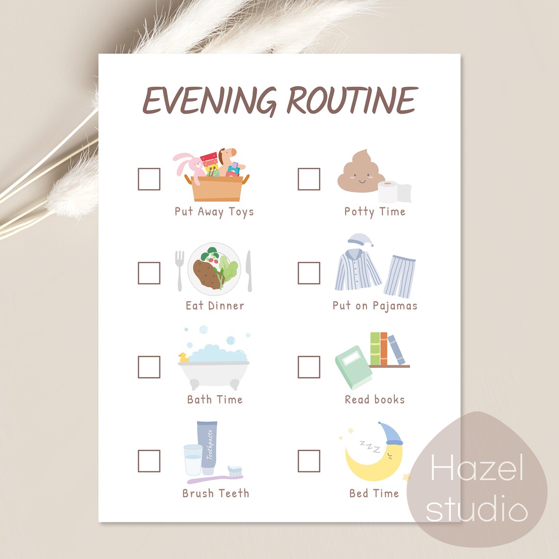 Kids Morning and Evening Routine Chart Toddler Daily Routine - Etsy