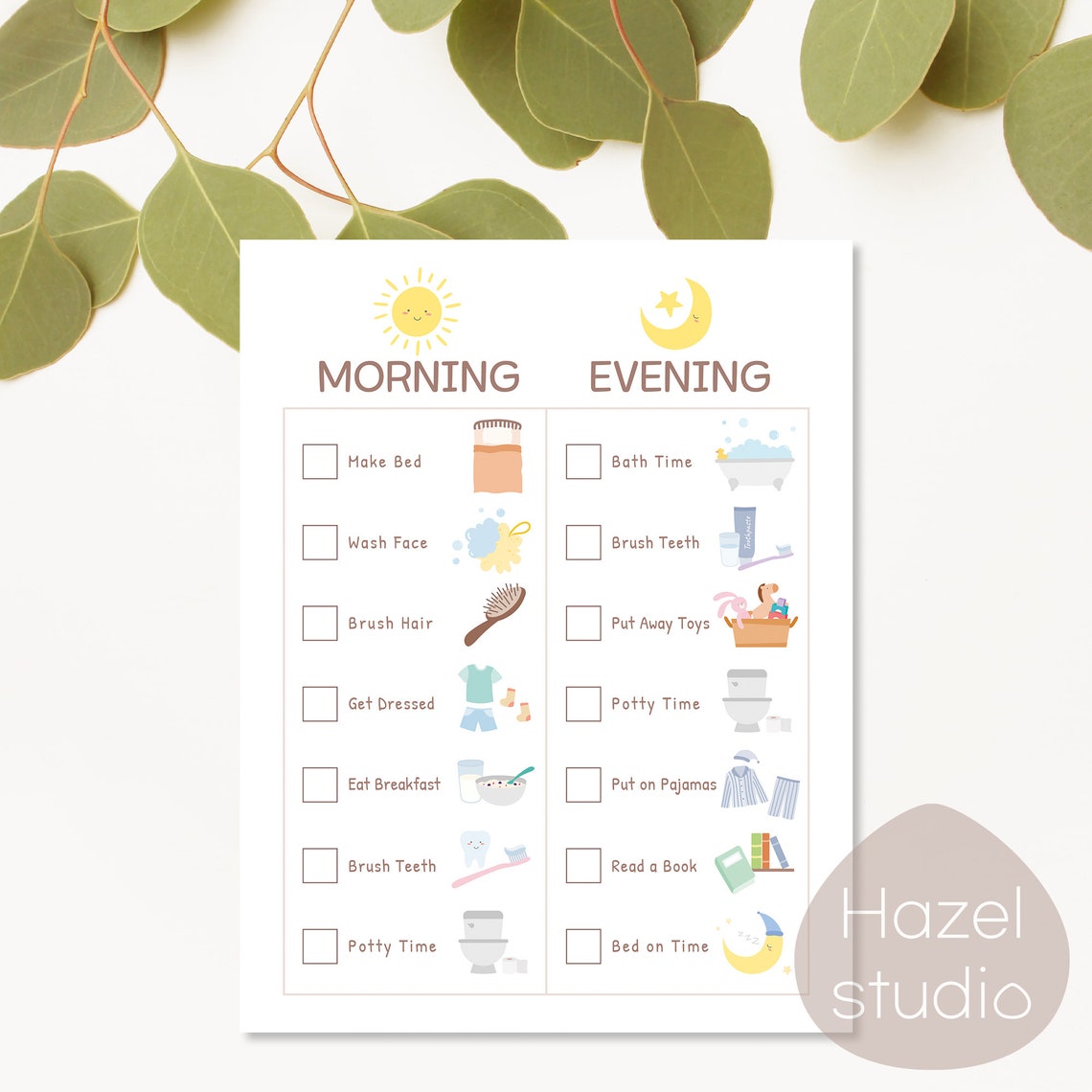 Kids Daily Routine Chart Toddler Routine Checklist Daily - Etsy Canada