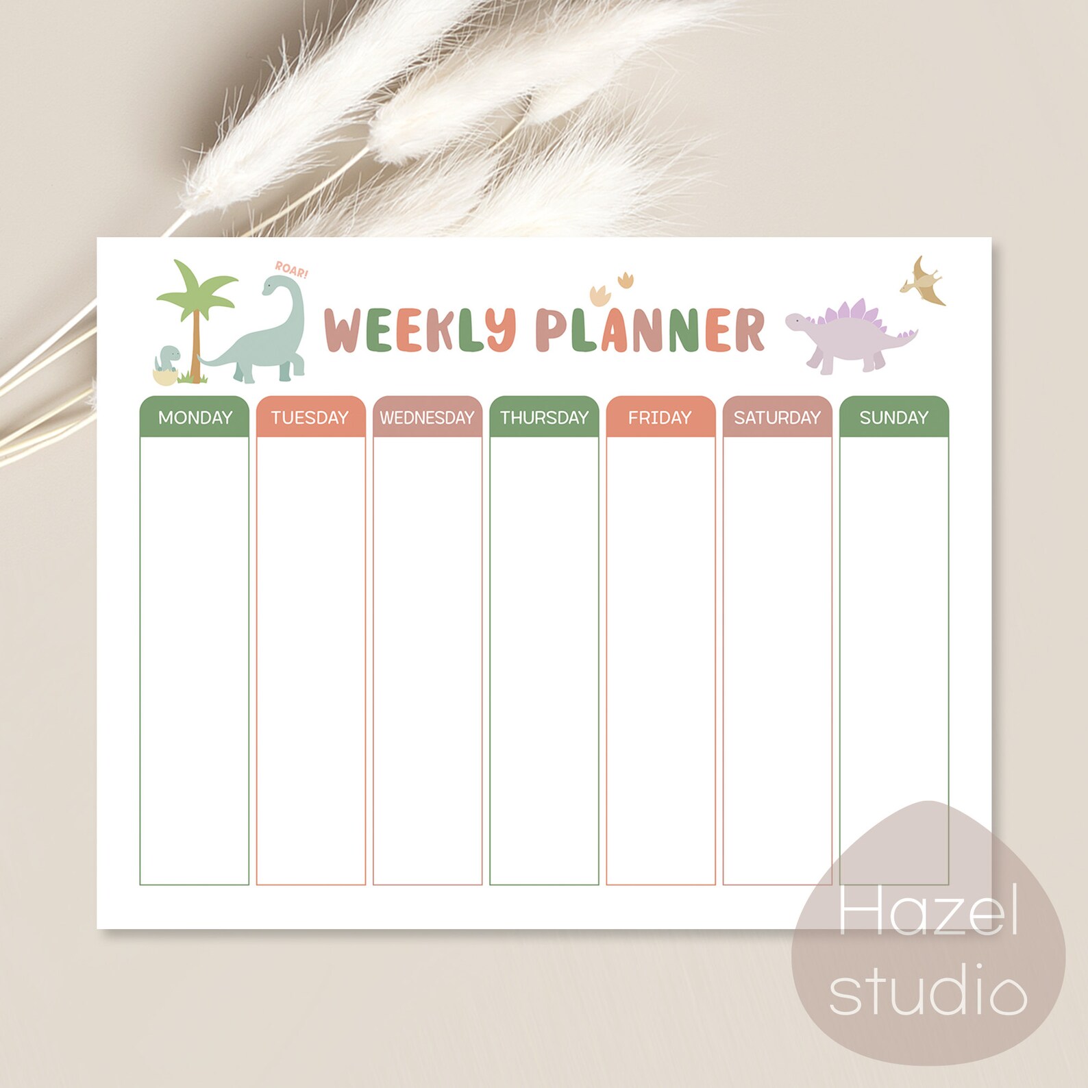 Boy Weekly Planner Dinosaur Daily Planner Homeschool - Etsy