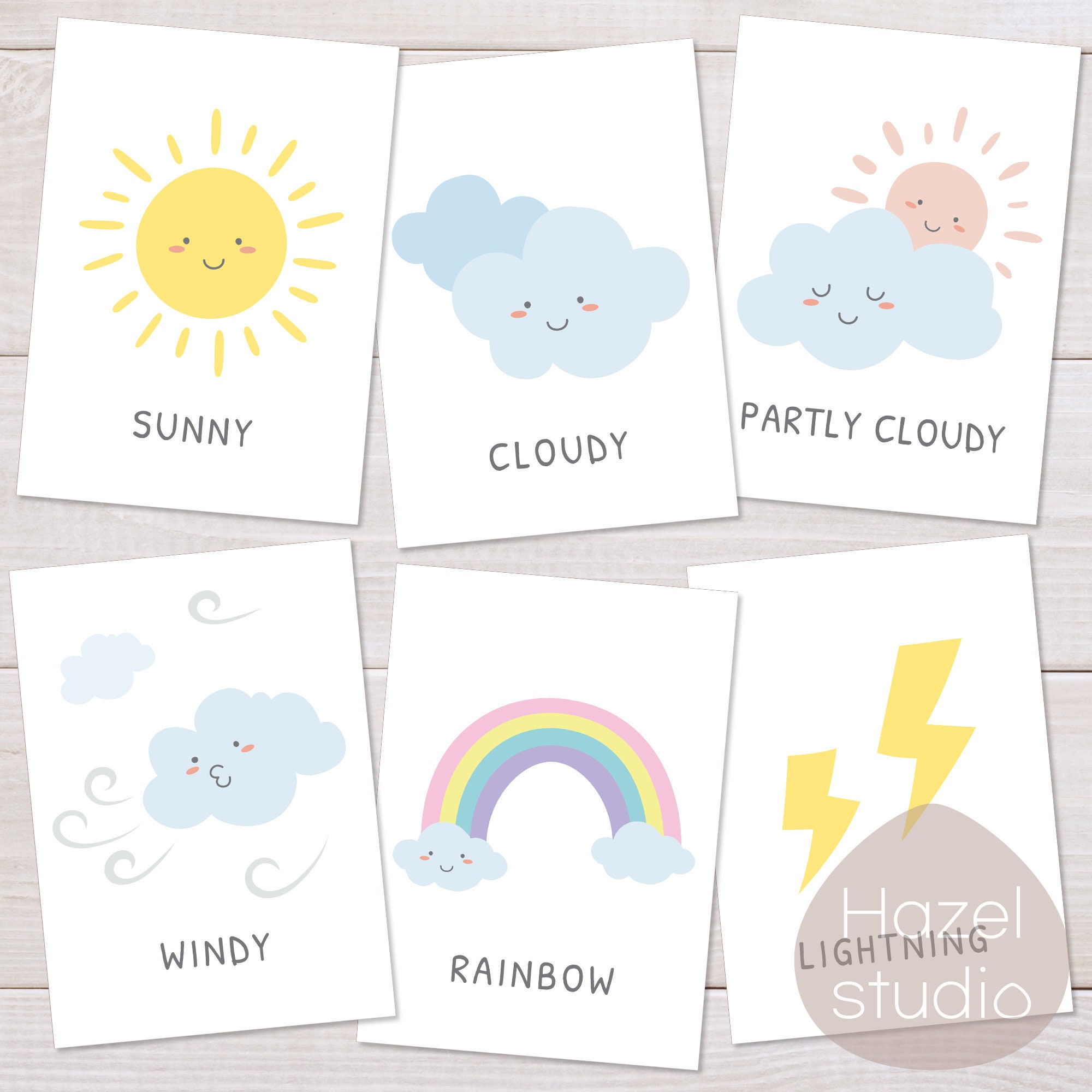 Weather Flash Cards Climate Learning Cards Montessori - Etsy