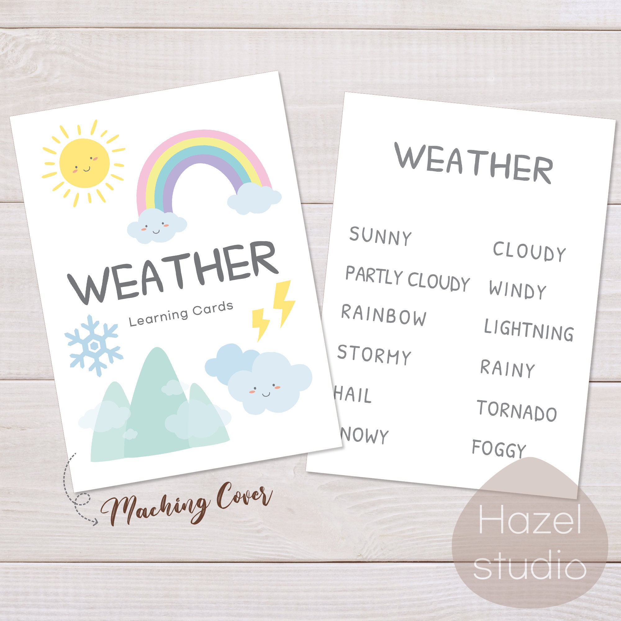 Weather Flash Cards Climate Learning Cards Montessori - Etsy