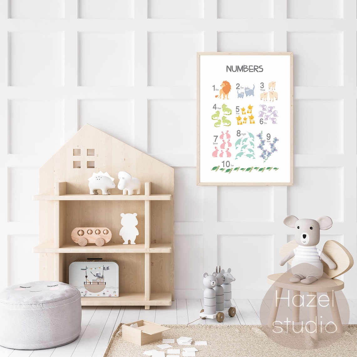Animal Numbers Poster Numbers Poster Printable Wall Art - Etsy