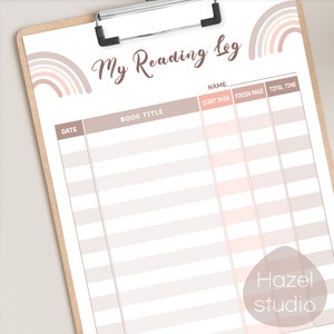 Boho Reading Log, Book Tracker for Kids, Reading Challenge, Reading ...