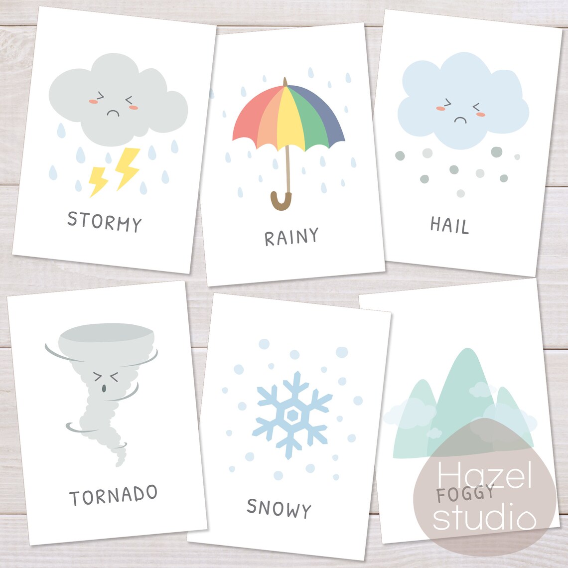 Weather Flash Cards Climate Learning Cards Montessori - Etsy