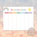 Kids Weekly Planner Rainbow Daily Planner Homeschool - Etsy