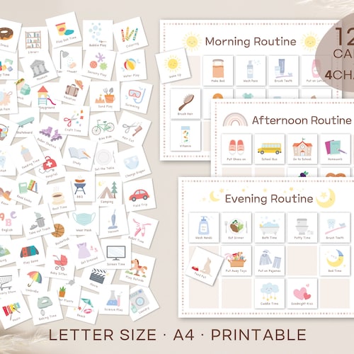 Visual Schedule Kids Daily Routine Chart Toddler Routine Chart - Etsy
