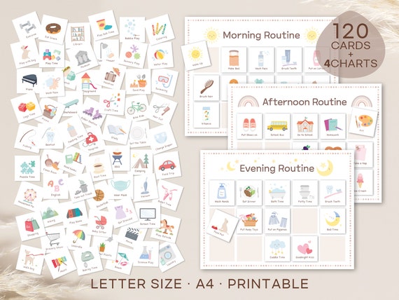 Daily Routine Cards & Chart Toddler Routine Checklist Daily | Etsy