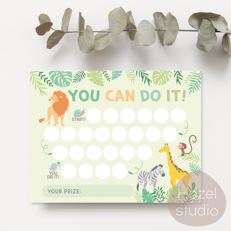 Animal Reward Chart Safari Behavior Chart for Kids Toddler - Etsy