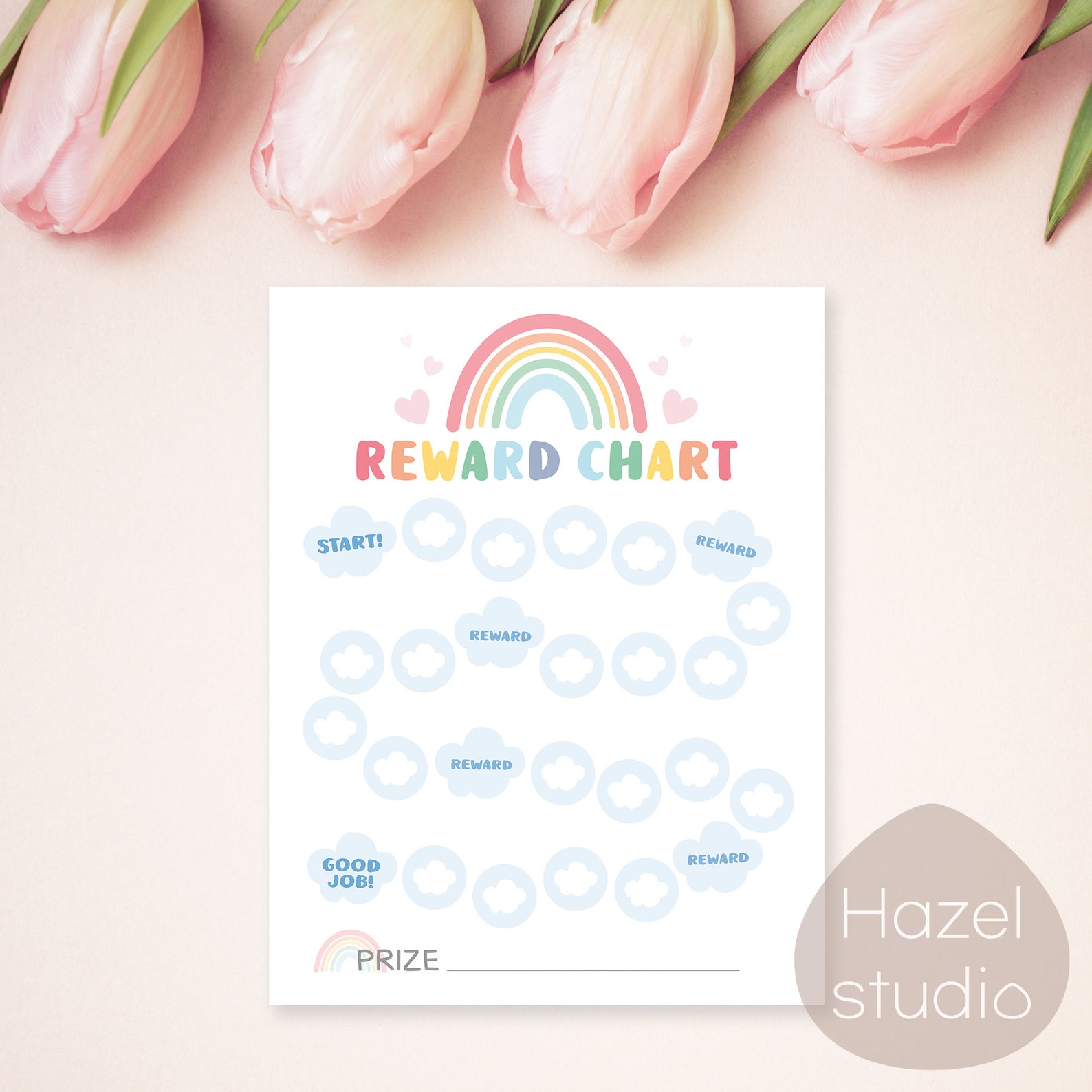 Rainbow Reward Chart Kids Behavior Chart Chore Chart - Etsy