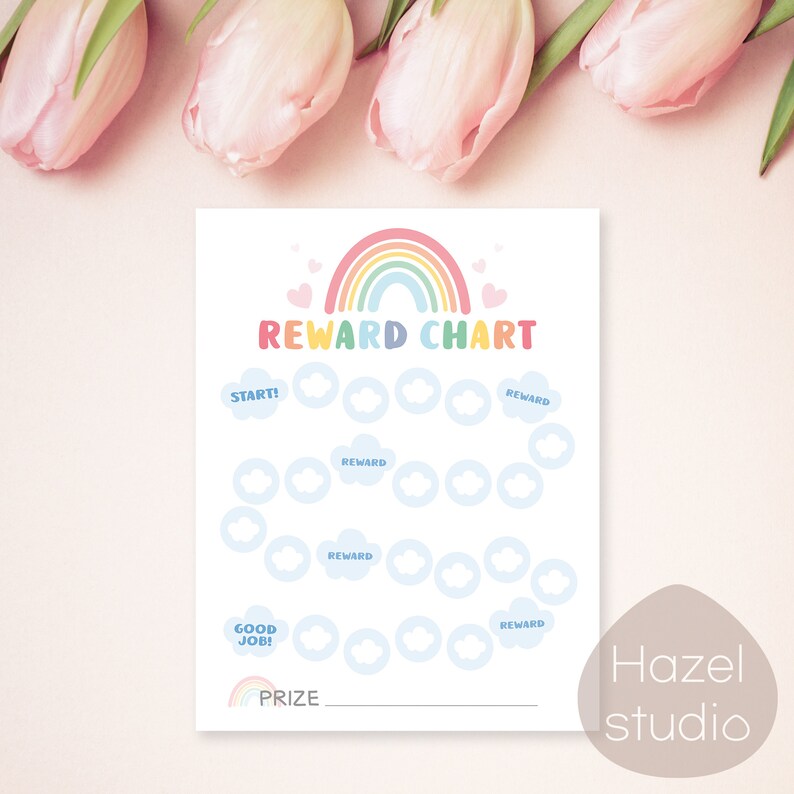 Rainbow Reward Chart Kids Behavior Chart Chore Chart - Etsy