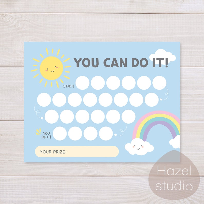 Rainbow Reward Chart Sunshine Sticker Behavior Chart Chore - Etsy