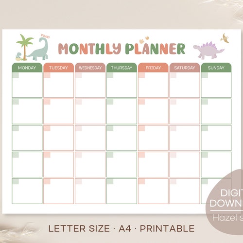 Kids Monthly Planner Unicorn Daily Planner Homeschool - Etsy