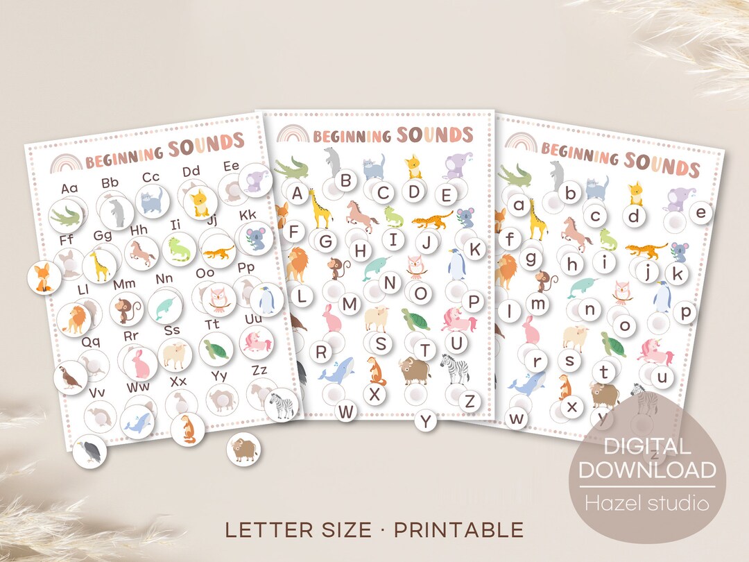 Beginning Sounds, Alphabet Printable, ABC Beginning Sounds, Phonics ...