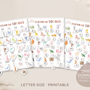 Beginning Sounds Alphabet Printable ABC Beginning Sounds | Etsy