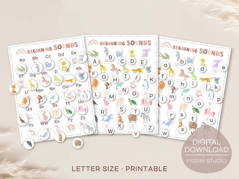 Beginning Sounds Alphabet Printable ABC Beginning Sounds | Etsy