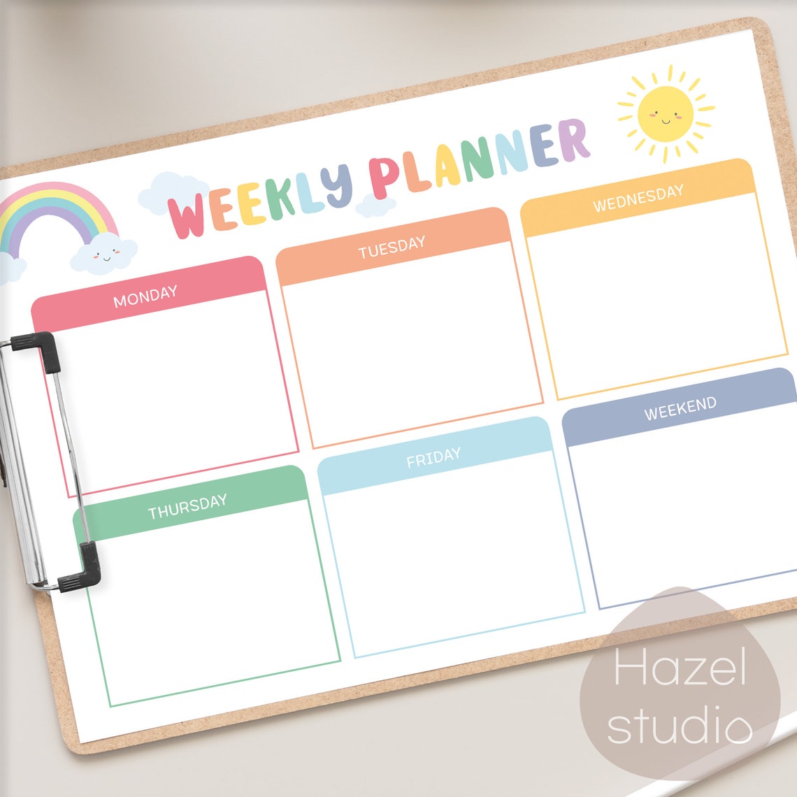 Kids Weekly Planner Rainbow Daily Planner Homeschool - Etsy