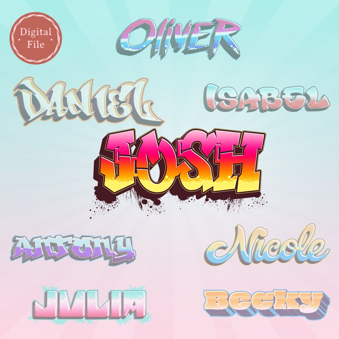 Digital File Custom Graffiti Name Text, Custom Graffiti Digital Product ...