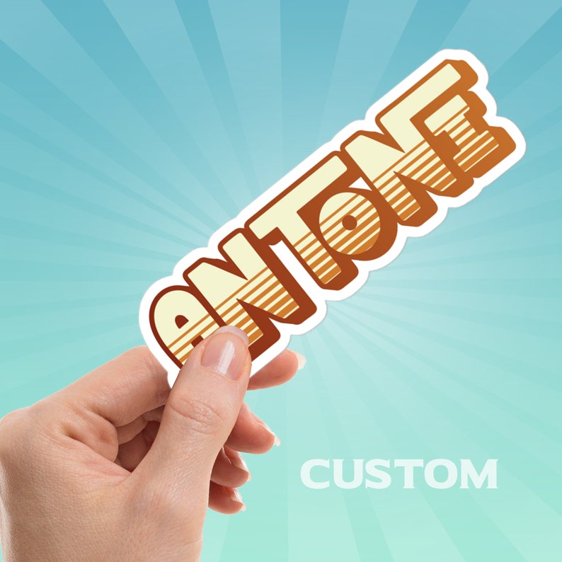 Waterproof Die-cut Custom Name Sticker Custom Vintage Name - Etsy