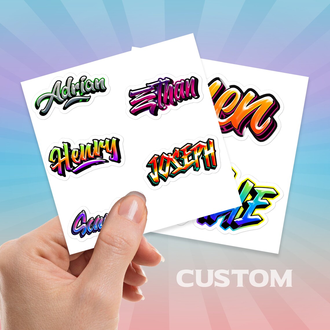 Custom Name Graffiti Stickers Custom Name Sticker Graffiti - Etsy