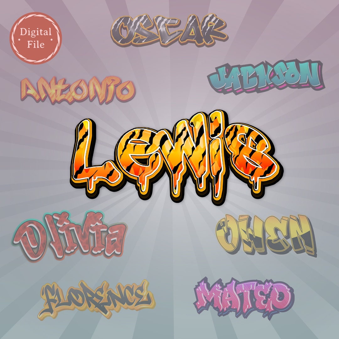 Digital File Custom Graffiti Name Text, Custom Graffiti Digital Product ...