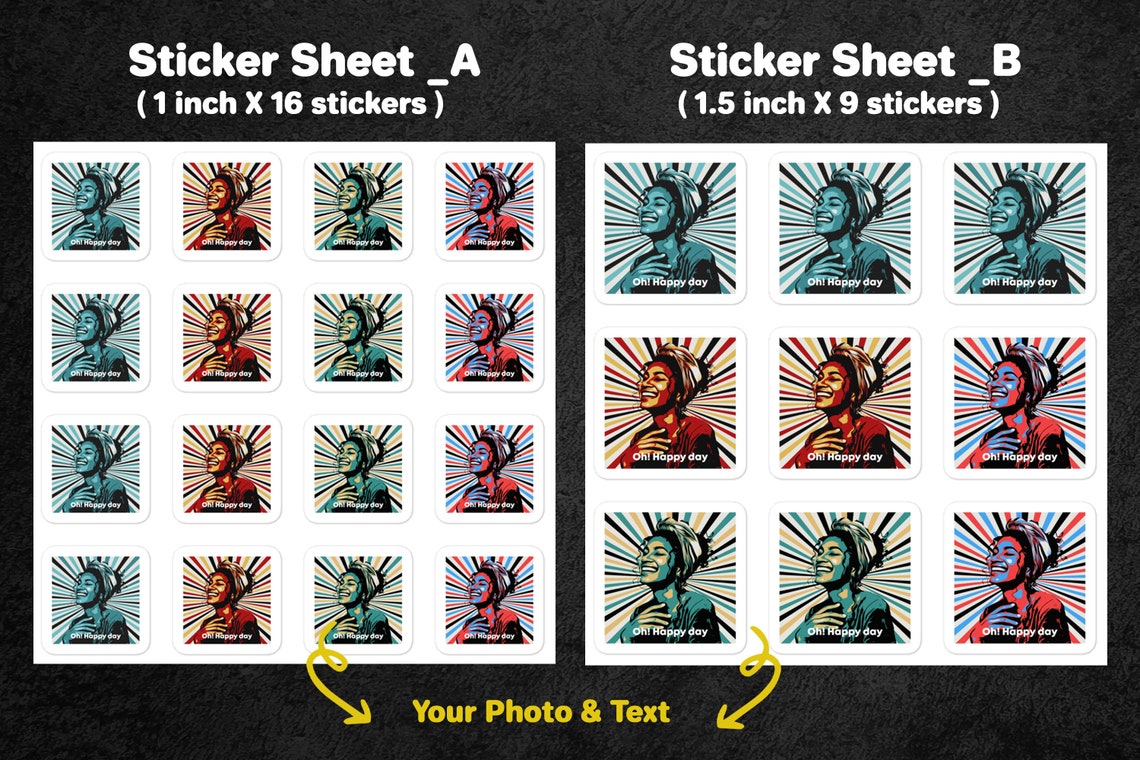 Custom Photo Sticker Personalized Portrait Stickers Custom - Etsy