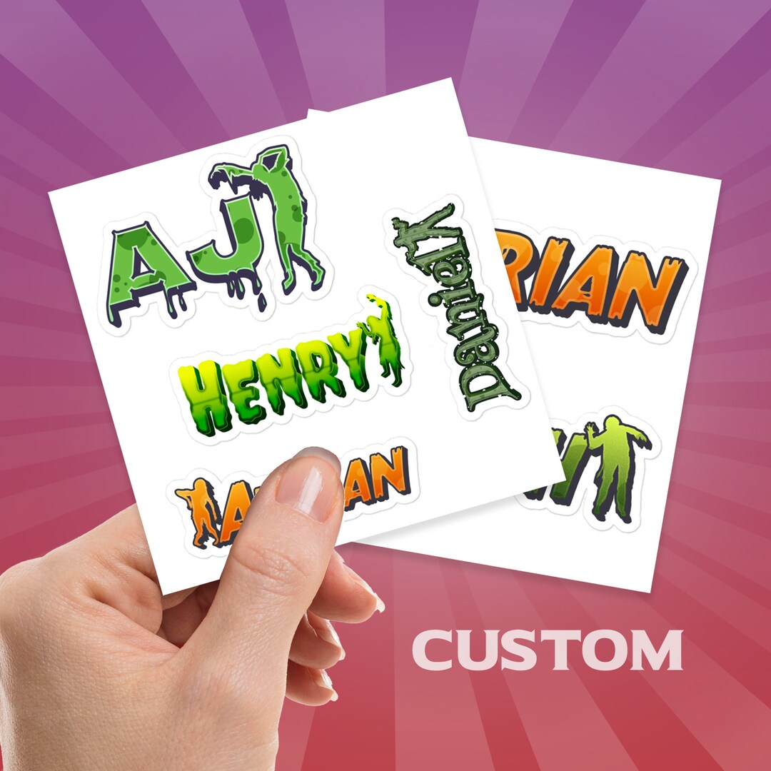 Personalized Halloween Stickers, Custom Zombie Stickers, Graffiti Name ...