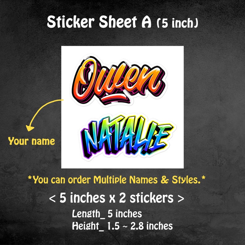 Custom Name Graffiti Stickers Custom Name Sticker Graffiti - Etsy