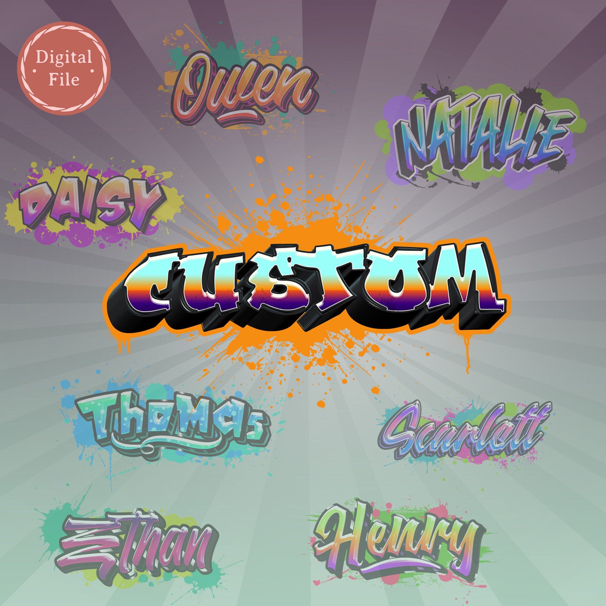 Digital File Custom Graffiti Name Text, Custom Graffiti Digital Product ...