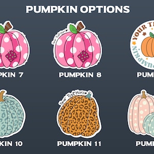 Cute Pumpkin Text Sticker Sheet | Custom Name Sticker | Fall Autumn ...