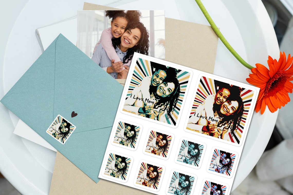 Custom Photo Sticker Personalized Portrait Stickers Custom - Etsy