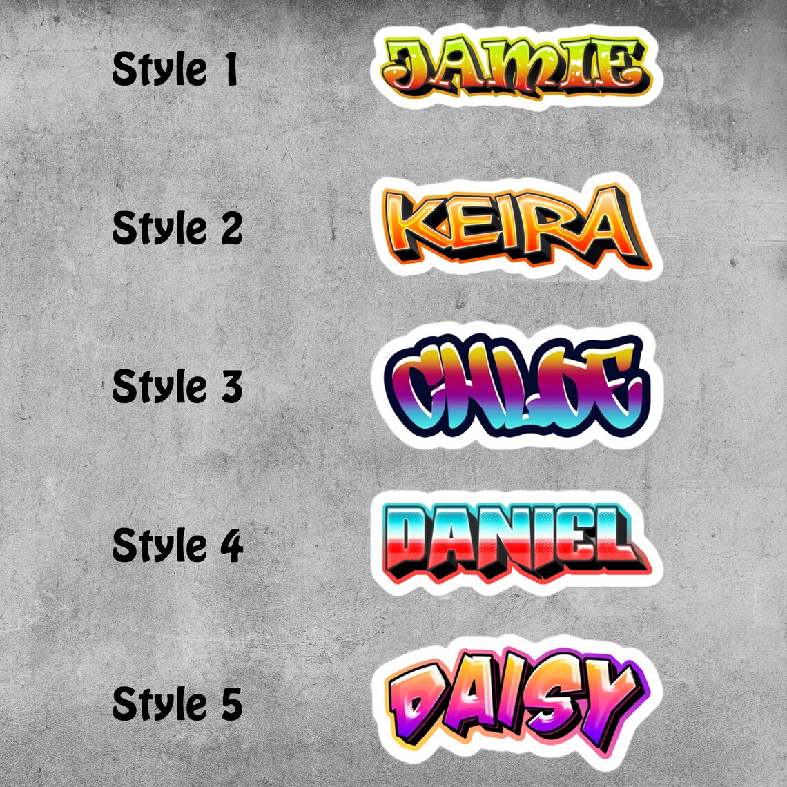 Custom Name Graffiti Stickers Custom Name Sticker Graffiti - Etsy