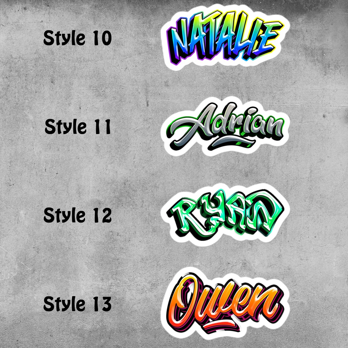 Custom Name Graffiti Stickers Custom Name Sticker Graffiti - Etsy
