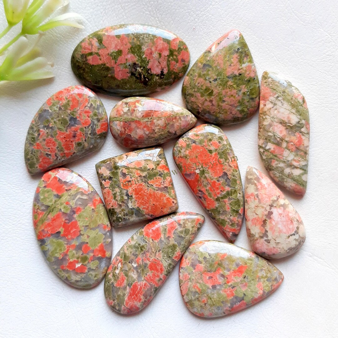 1 Kilogram Unakite Jasper Cabochon Wholesale Gemstone Lot for Jewelry ...