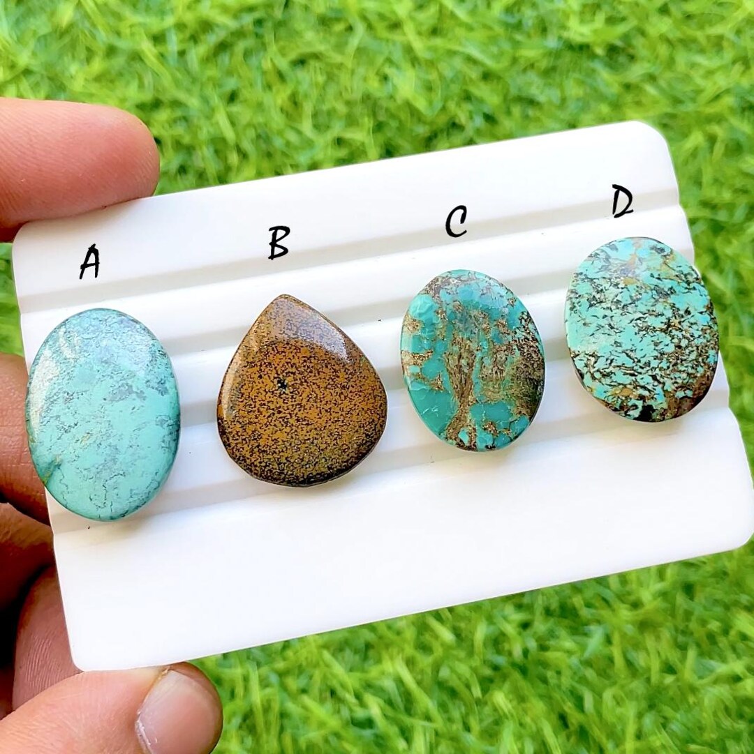 Buy Earth Vein Tibetan Turquoise Cabochon for Wire Wrap, Natural ...