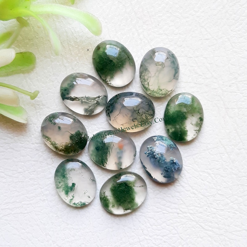 Moss Agate Cabochon - Etsy