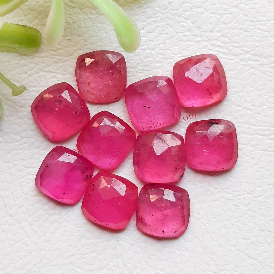 Thailand Ruby Rose Cut Gemstone Lot | Size 7 MM | 10 Pieces Lot | Rose ...