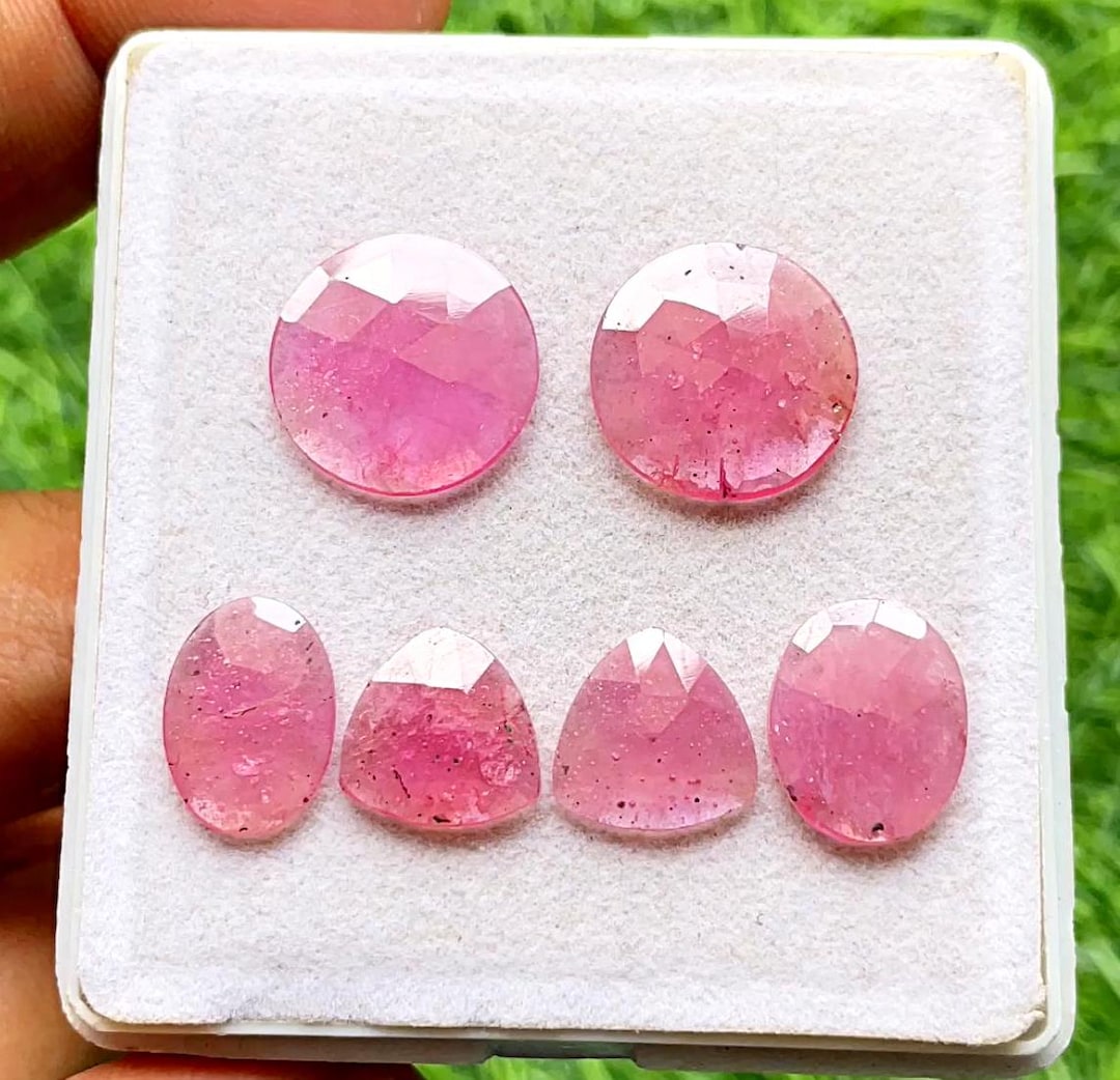 Thailand Ruby Rose Cut Gemstone 6 Pieces Lot Size : 16-12 MM AAA ...