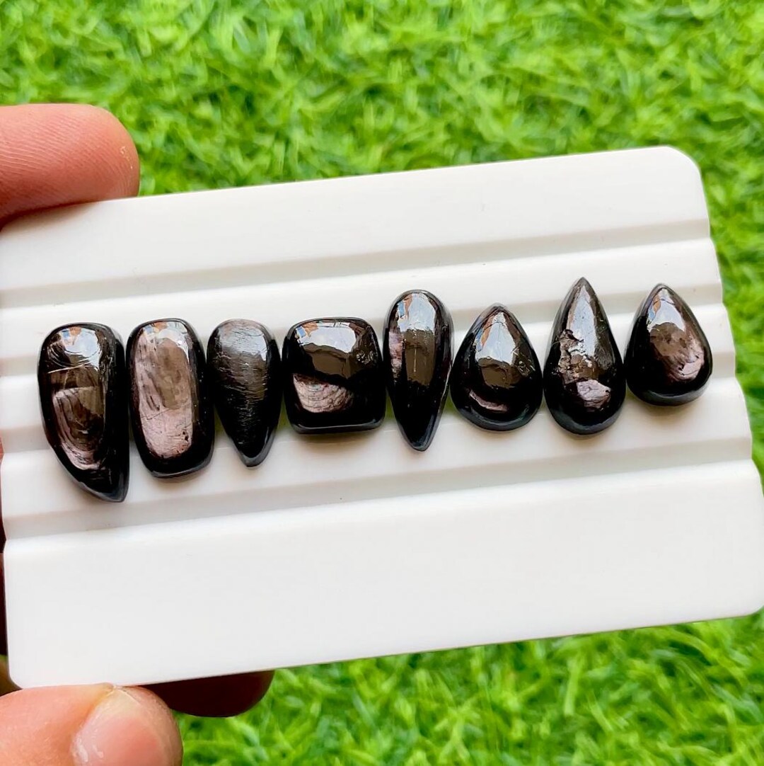 Hypersthene Cabochon Loose Gemstone 8 Pieces Lot for Jewelry Making ...