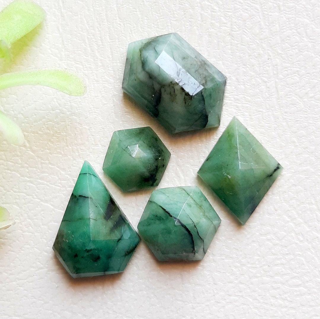 Emerald Step Cut Loose Gemstone 5 Pieces Lot Size 15-18 MM Natural AAA ...