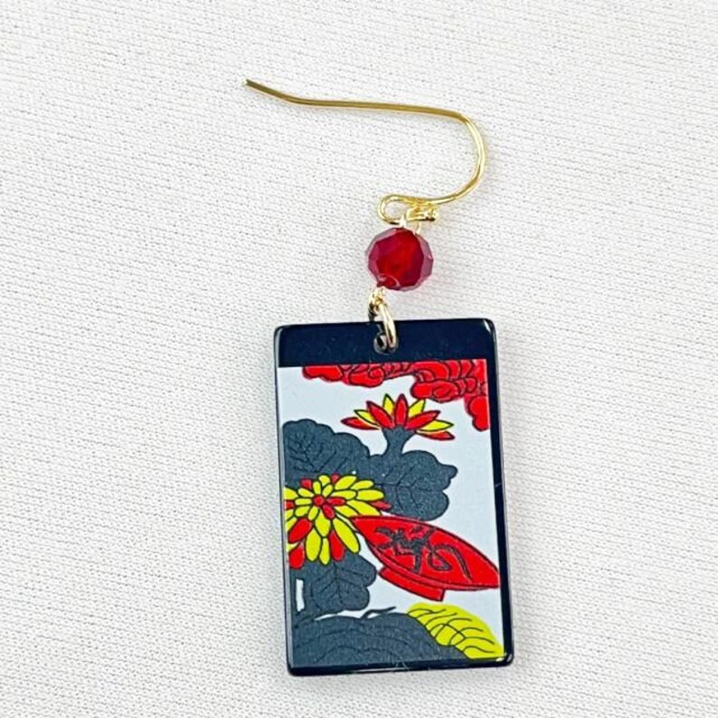 Hanafuda Motif Earring, Japan, July, August, September, October ...