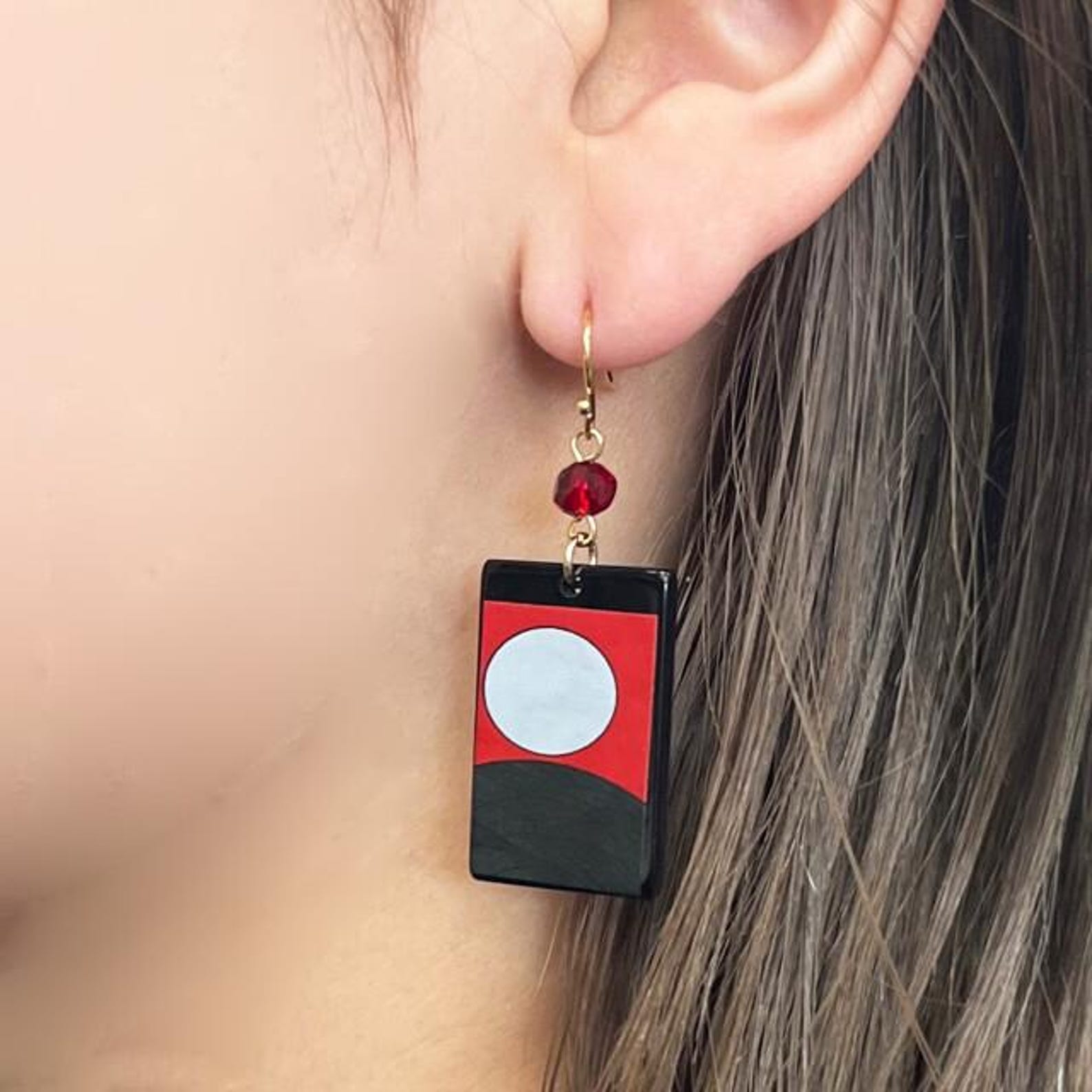 Hanafuda Motif Earring, Japan, July, August, September, October ...