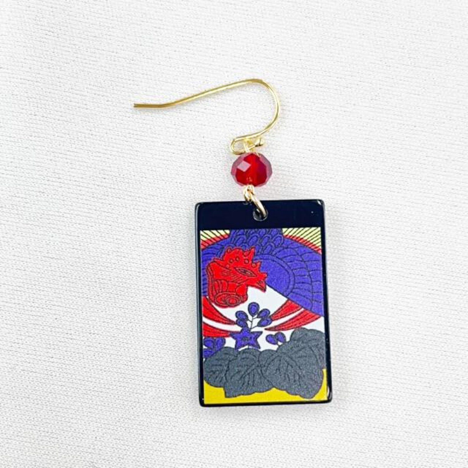 Hanafuda Motif Earring, Japan, July, August, September, October ...