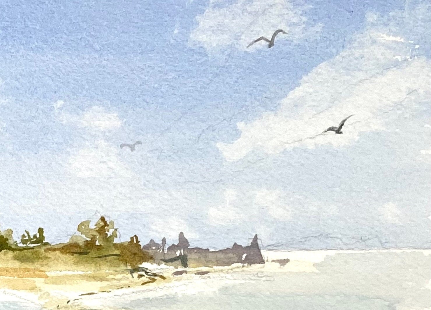 Watercolor Potts Point Harpswell Maine With Osprey. - Etsy