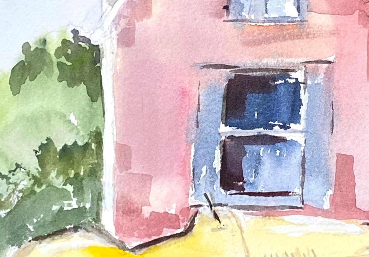 Watercolor of Bailey Island Maine. Hamie's Red Cottage - Etsy