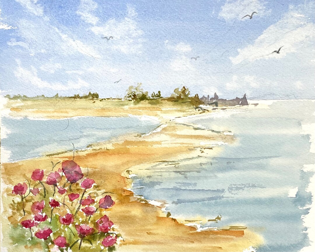 Watercolor Potts Point, Harpswell, Maine With Osprey. 8x10 Fine Art ...