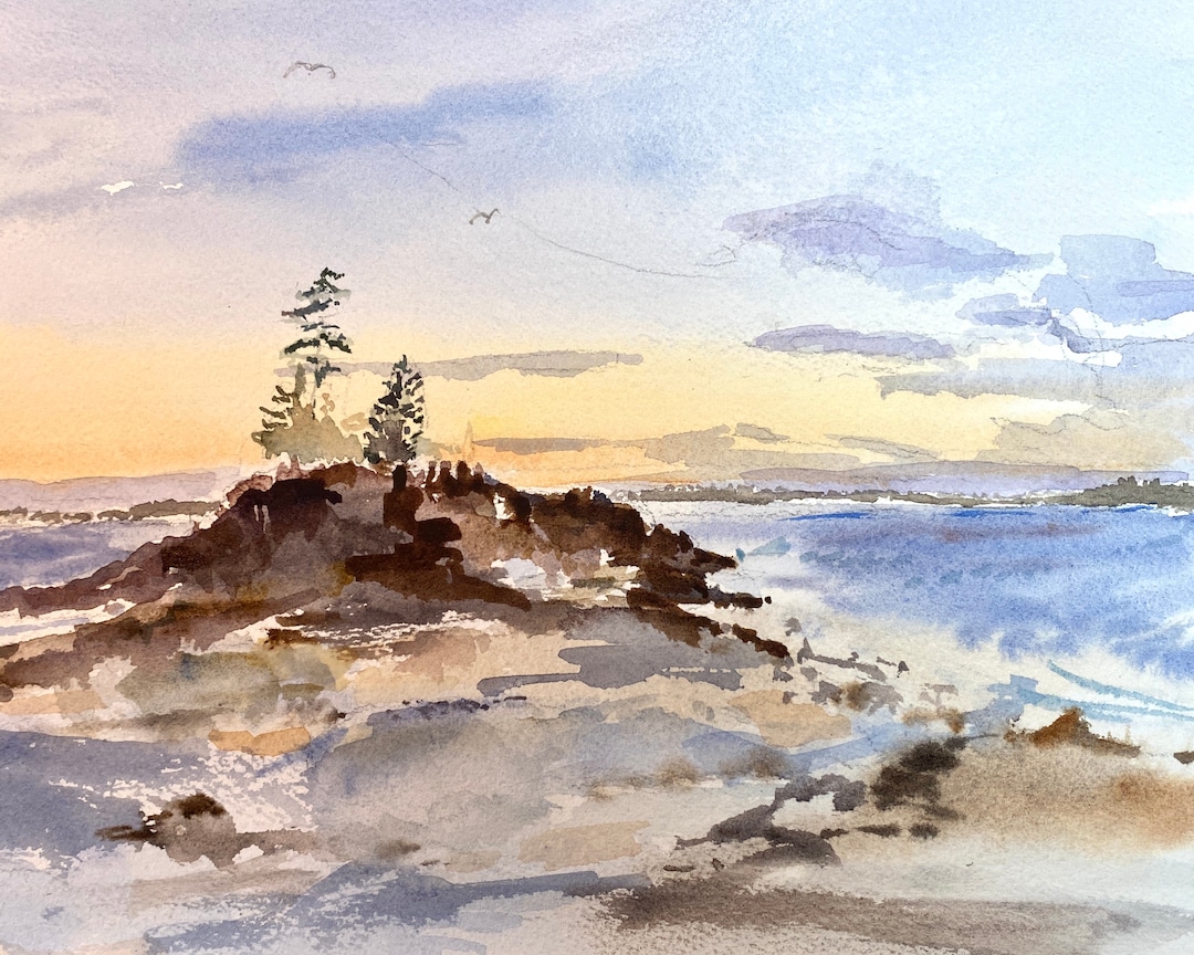 Watercolor of Potts Point, Harpswell, Maine Giclee Fine Art Print. 8x10 ...