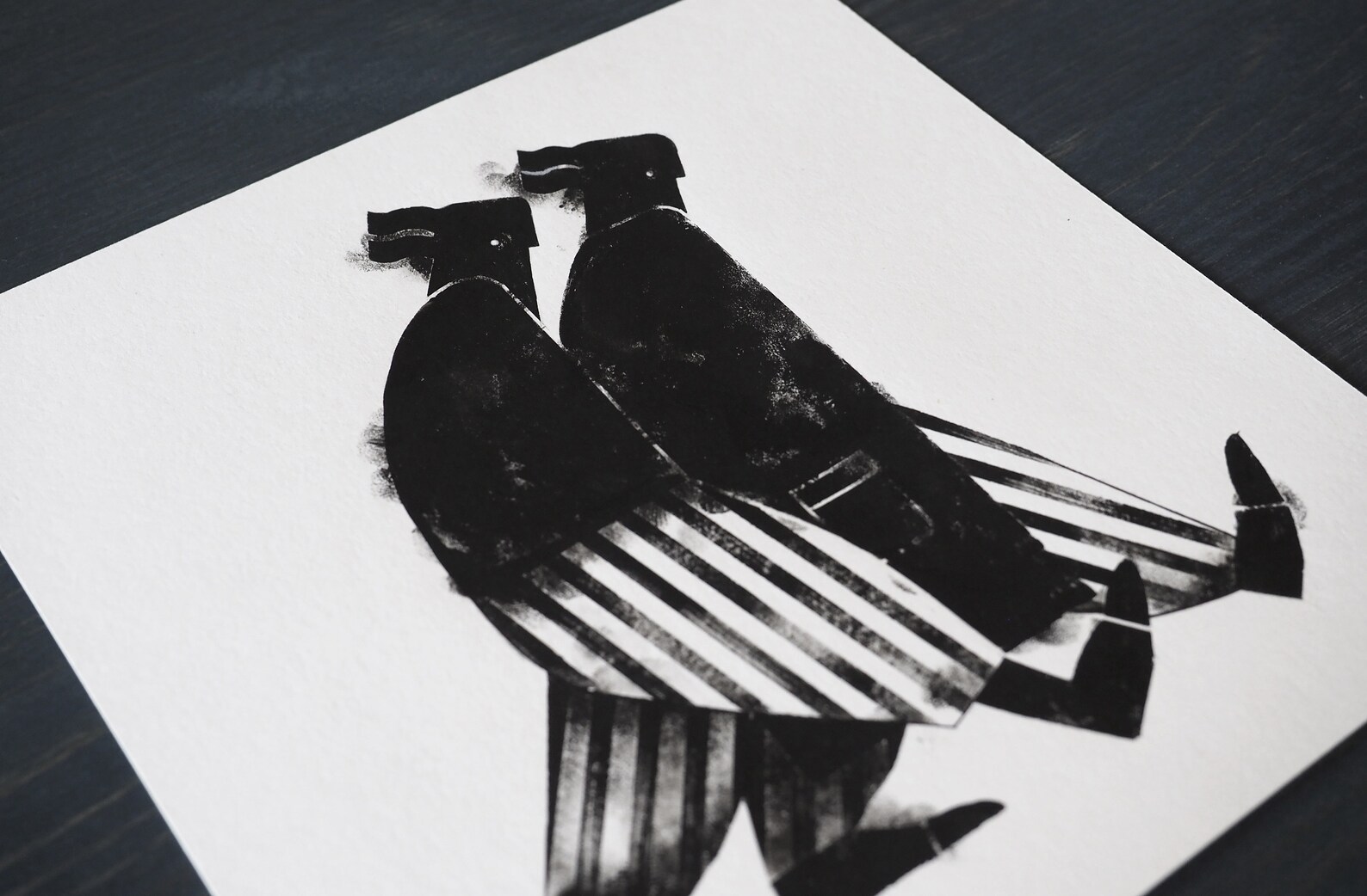 A Walk Painting Walking People Original Fine Art Black And | Etsy